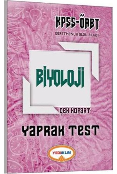 Yediiklim Yayınları 2017 ÖABT Biyoloji Çek Kopart Yaprak Test Yediiklim Yayınları 2017 ÖABT Biyoloji Çek Kopart Yaprak Test
