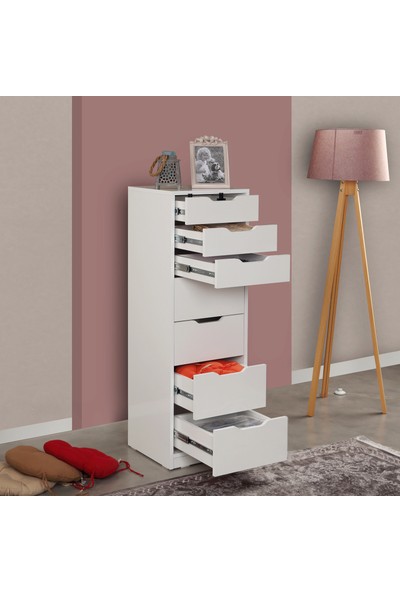 Pasific Home Flow Şifonyer Parlak Beyaz Pasific Home Flow Şifonyer Parlak Beyaz