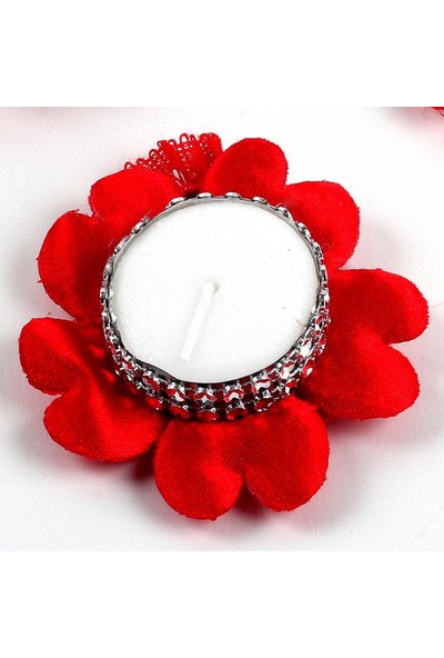 Smartevim Kına Gecesi Kırmızı Nedime Kına El Mumu Gülü 12 Adet Kına Malzeme