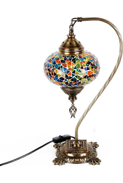 SevenBazaar Cam Mozaik Deve Boynu Abajur Lamba 01 SevenBazaar Cam Mozaik Deve Boynu Abajur Lamba 01