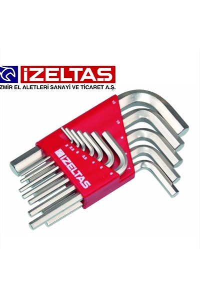İzeltaş 3112 Allen Anahtar Takımı Altı Köşe 12'Li İzeltaş 3112 Allen Anahtar Takımı Altı Köşe 12'Li