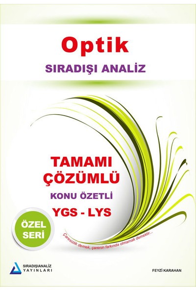 Sıradışı Analiz YGS LYS Optik Konu Özetli - Feyzi Karahan