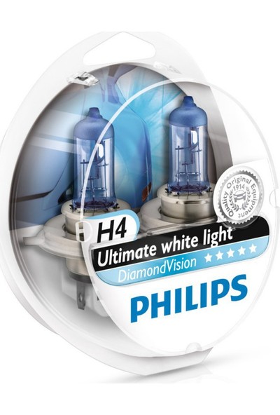 Philips H4 5000 Kelvin Diamond Vision 12V 60/55W Philips H4 5000 Kelvin Diamond Vision 12V 60/55W