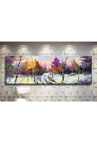 Pia Hediyelik Pia Kanvas Tablo Renkli Orman
