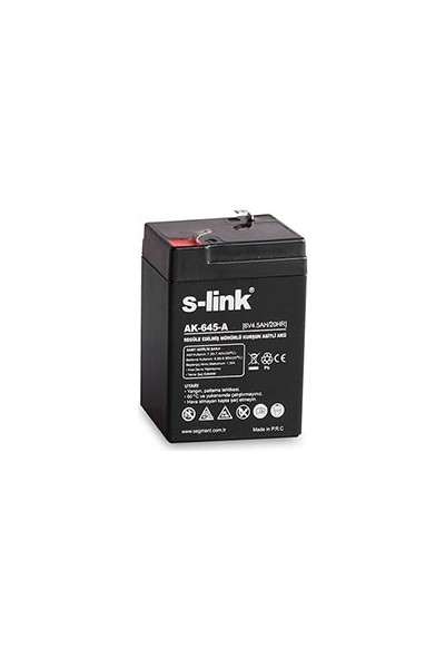 S-Link Ak-645-A 6V 4.5Ah Bakımsız Kuru Akü