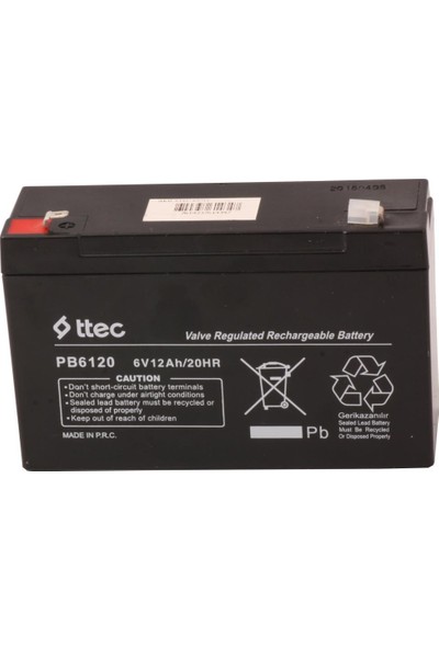 Ttec Plus 6V-12Ah Bakımsız Kuru Akü Ttec Plus 6V-12Ah Bakımsız Kuru Akü