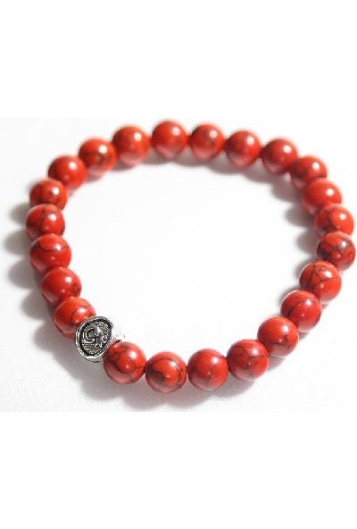Frilly Kırmızı Akik Doğal Taş Bileklik Feb907