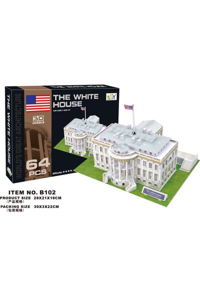 Cc Oyuncak 3D Puzzle The White House - 64 Parça Cc Oyuncak 3D Puzzle The White House - 64 Parça