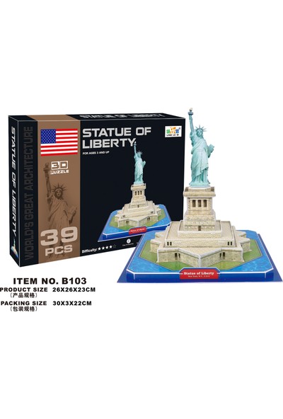 Cc Oyuncak 3D Puzzle Statue Of Liberty - 39 Parça