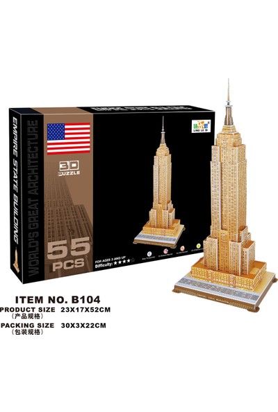 Cc Oyuncak 3D Puzzle Empire State Building - 55 Parça Cc Oyuncak 3D Puzzle Empire State Building - 55 Parça