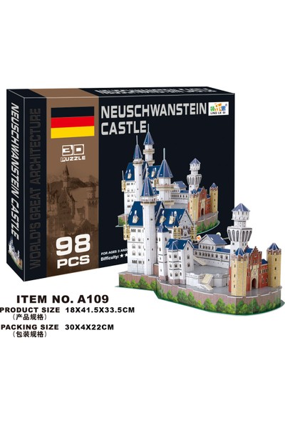 Cc Oyuncak 3D Puzzle Neuschwanstein Castle - 98 Parça Cc Oyuncak 3D Puzzle Neuschwanstein Castle - 98 Parça