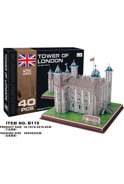 Cc Oyuncak 3D Puzzle Tower Of London - 40 Parça Cc Oyuncak 3D Puzzle Tower Of London - 40 Parça