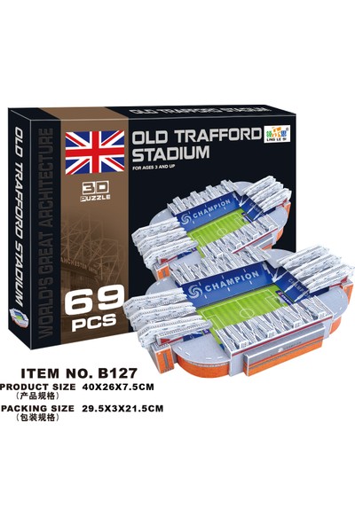 Cc Oyuncak 3D Puzzle Old Trafford Stadium - 69 Parça