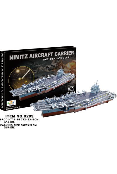 Cc Oyuncak 3D Puzzle Nimitz Aircraft Carrier - 70 Parça Cc Oyuncak 3D Puzzle Nimitz Aircraft Carrier - 70 Parça