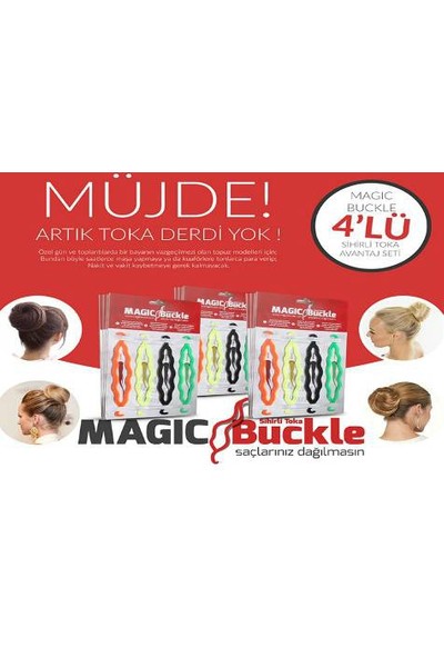 Anka Sihirli Topuz Tokası Magic Buckle 4 Adet Anka Sihirli Topuz Tokası Magic Buckle 4 Adet