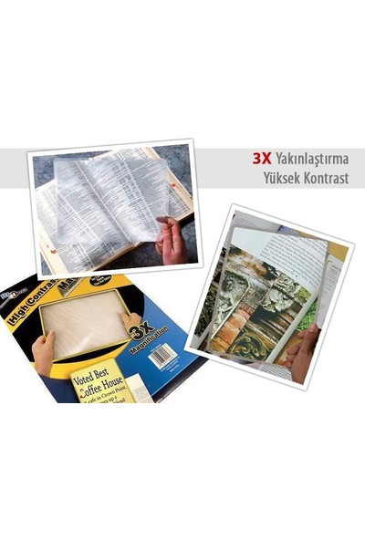 Anka Yüksek Kontrastlı Kitap Okuma Büyüteci