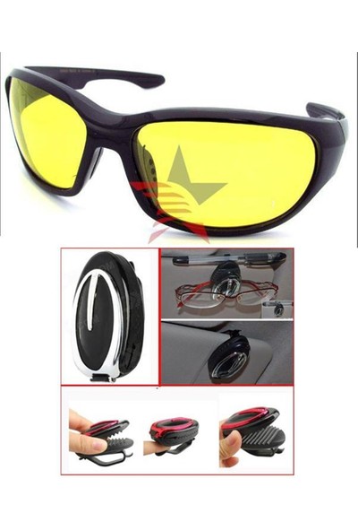 Modacar 6'lı Paket Gece Sürüş Gözlüğü + Gözlük Tutucu 338828