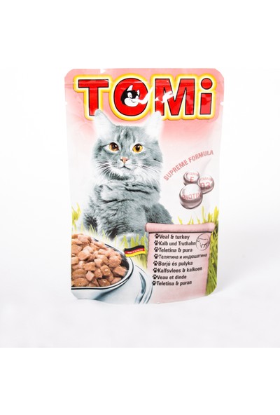 TOMI Pouch Danalı ve Hindili Kedi Maması -100 Gr 20'li TOMI Pouch Danalı ve Hindili Kedi Maması -100 Gr 20'li