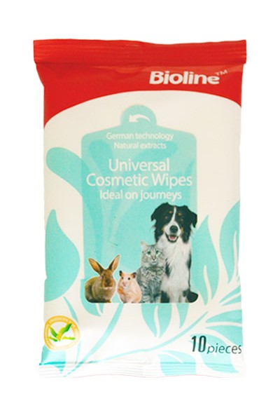 Bioline Kedi ve Köpek Islak Temizlik Mendili 10 Adet Bioline Kedi ve Köpek Islak Temizlik Mendili 10 Adet