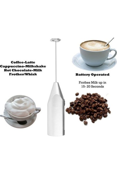 Cappucino Mixer Çok Amaçlı Pilli Mini Mixer Kahve Süt Köpürtücü Karıştırıcı Cappucino Mixer Çok Amaçlı Pilli Mini Mixer Kahve Süt Köpürtücü Karıştırıcı