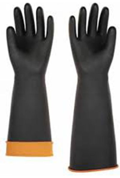 Özbay Asit Eldiveni Siyah Uzun 45Cm