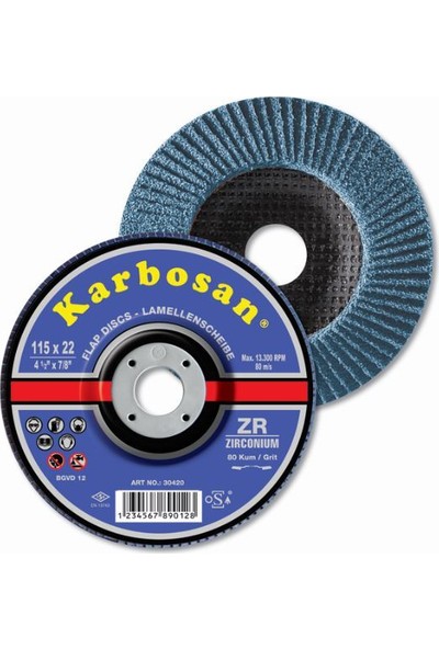 Karbosan Flap Zirkonyum 115X22 Mm 60 Kum Karbosan Flap Zirkonyum 115X22 Mm 60 Kum
