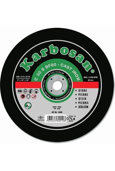 Karbosan Mermer Kesme Taşı 180X3X22 Mm