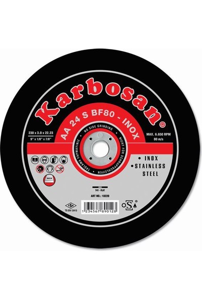 Karbosan Thınlıne İnox Kesme 180X1,9X22 Mm Karbosan Thınlıne İnox Kesme 180X1,9X22 Mm