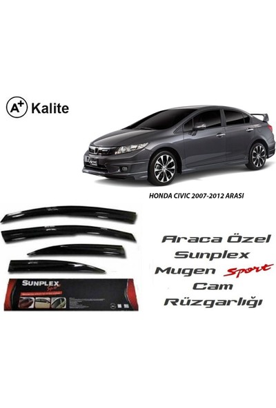 Sunplex Honda Civic 2007-2012 Model 4 Lü Sunplex Cam Rüzgarlıgı Sunplex Honda Civic 2007-2012 Model 4 Lü Sunplex Cam Rüzgarlıgı