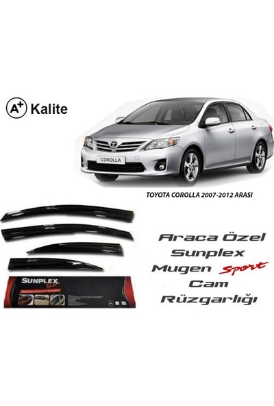 Sunplex Toyota Corolla 2007-2012 Sunplex Mugen Tip 4'Lü Cam Rüzgarlığı Sunplex Toyota Corolla 2007-2012 Sunplex Mugen Tip 4'Lü Cam Rüzgarlığı