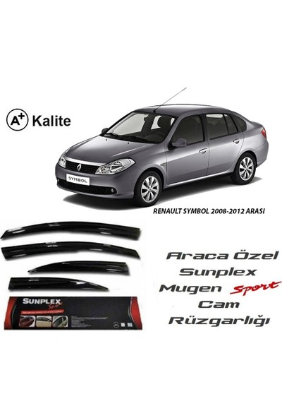 Sunplex Renault Symbol 2008-2012 Arası Sunplex Mugen Tip 4'Lü Cam Rüzgarlığı Sunplex Renault Symbol 2008-2012 Arası Sunplex Mugen Tip 4'Lü Cam Rüzgarlığı