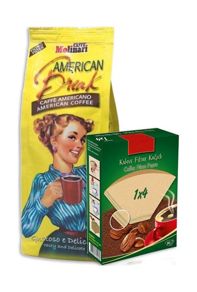 Caffè Molinari 250G Filtre Kahve + 1X4 Filtre Kağıdı Caffè Molinari 250G Filtre Kahve + 1X4 Filtre Kağıdı
