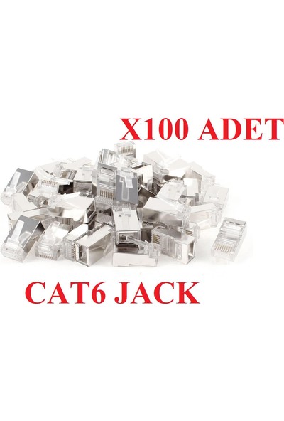 Alfais AL-4616 Cat6 Rj45 100 lü Jack Kablo Network Ucu Konnektör Alfais AL-4616 Cat6 Rj45 100 lü Jack Kablo Network Ucu Konnektör