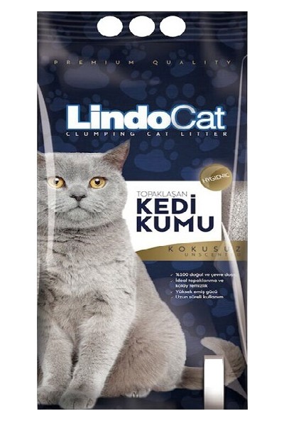 Lindocat Hijyenik Topaklaşan İri Taneli Kedi Kumu 5 Lt