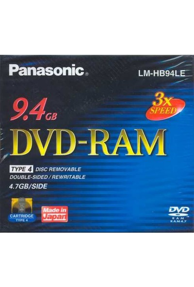 Panasonic 3X 9.4GB Removable Cartridge DVD-RAM Panasonic 3X 9.4GB Removable Cartridge DVD-RAM