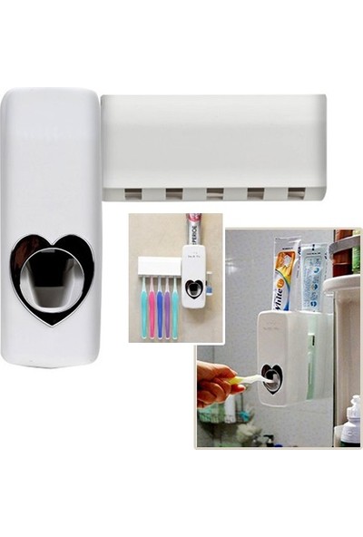 Otomatik Diş Macunu Sıkacağı ve 5 Adet Diş Fırçalığı Otomatik Diş Macunu Sıkacağı ve 5 Adet Diş Fırçalığı