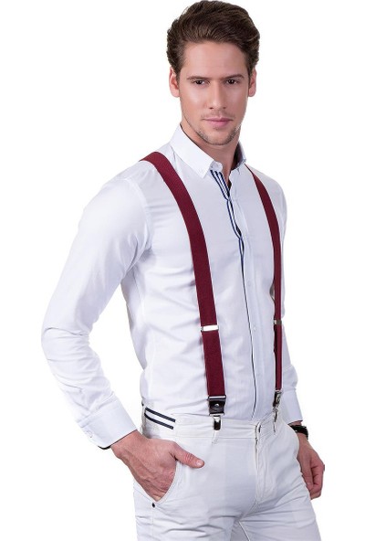 Tudors Bordo Düz Erkek Pantolon Askısı