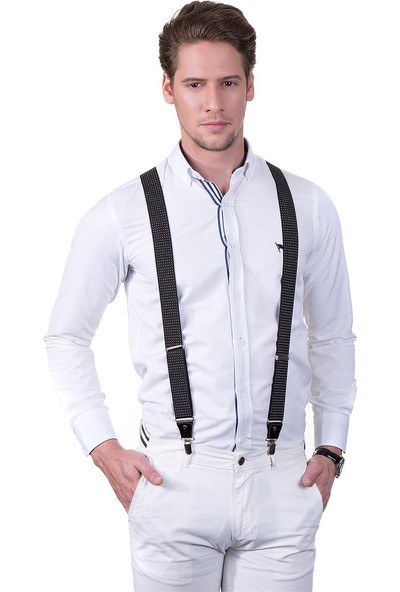 Tudors Siyah Düz Pantolon Askısı