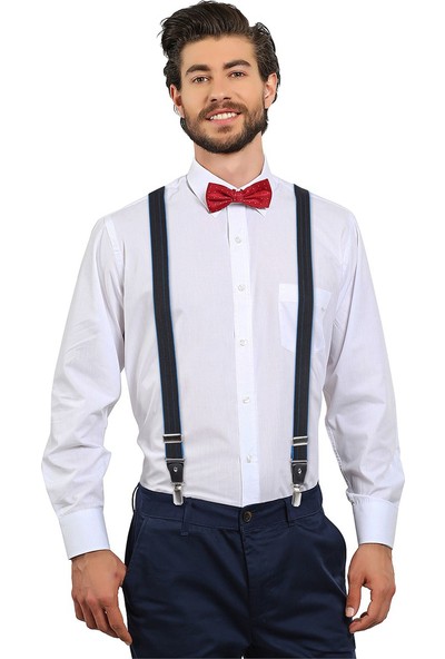 Tudors Lacivert Düz Erkek Pantolon Askısı