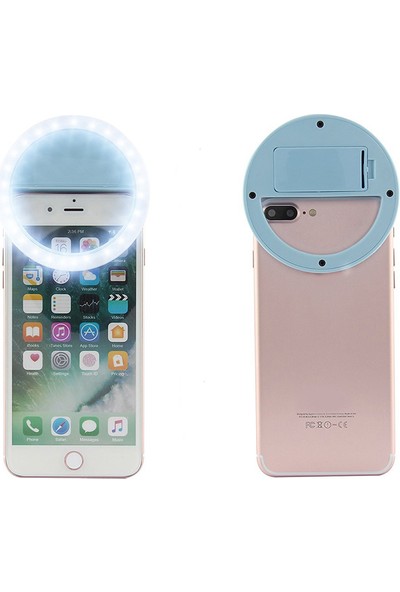 Bluecat Pilli Harici Selfie Flaş Işığı Flash Light - Mavi Bluecat Pilli Harici Selfie Flaş Işığı Flash Light - Mavi