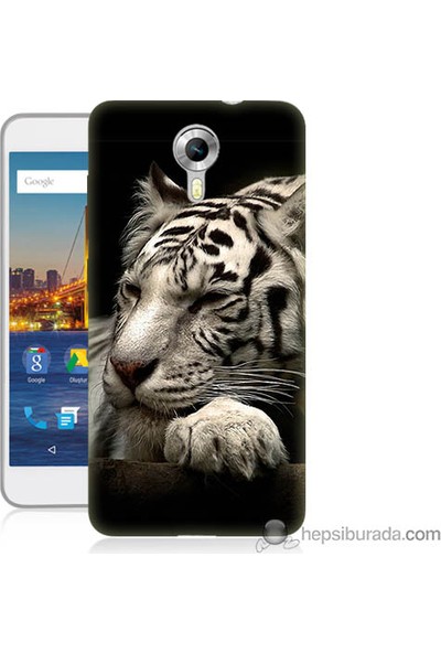 Teknomeg General Mobile Gm5 Dual Kapak Kılıf Uyuyan Leopar Baskılı Silikon