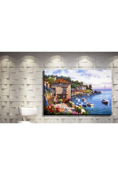 Pia Hediyelik Kanvas Tablo Manzaralı Ev