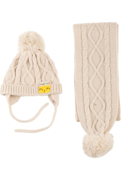 Tuc Tuc Çocuk Triko Atkı Bere Takım, Rolling Race Bej Tuc Tuc Çocuk Triko Atkı Bere Takım, Rolling Race Bej