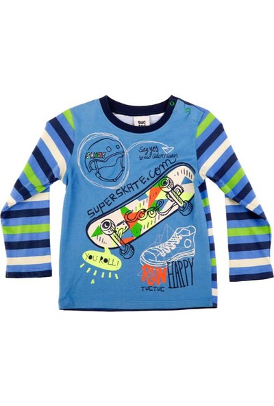 Tuc Tuc Uzun Kollu T-Shirt Mavi - Lacivert Çizgili