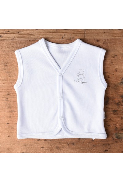 Baby Center Yelek Organik Beyaz Baby Center Yelek Organik Beyaz