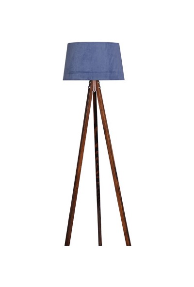 Ege Light 3 Ayaklı Ceviz Lambader Mavi Şapka