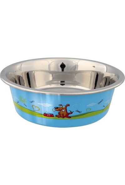 Trixie Desenli Köpek Paslanmaz Mama&Su Kabi 0.9 Lt/17 Cm Trixie Desenli Köpek Paslanmaz Mama&Su Kabi 0.9 Lt/17 Cm