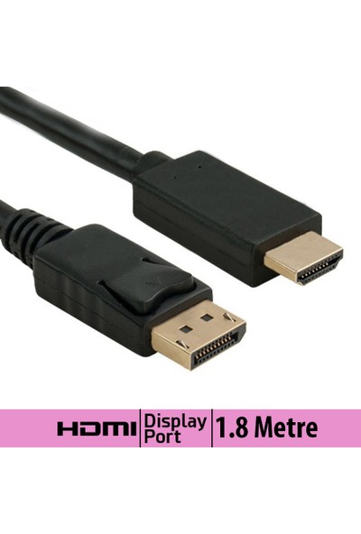 Ti-mesh Dp To Hdmı Kablo - Siyah-Altın Görüntü Kablosu 1080P - 1,8M Ti-mesh Dp To Hdmı Kablo - Siyah-Altın Görüntü Kablosu 1080P - 1,8M