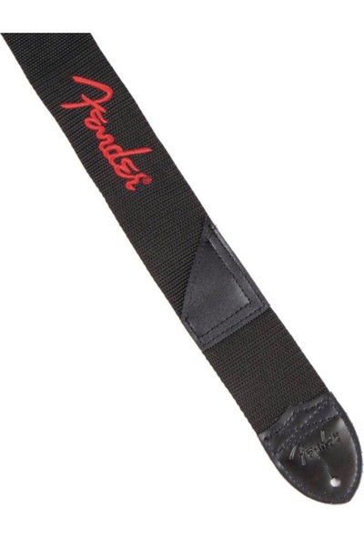 Fender Blk Poly Straps Gitar Askısı Kırmızı Logolu