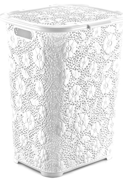 Vienev 50 lt Motif Çok Amaçlı Sepet Beyaz